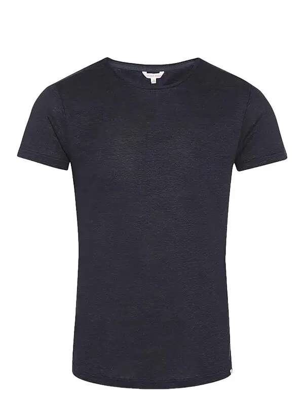 Orlebar Brown Ob-t Linen Solid Tee - Navy