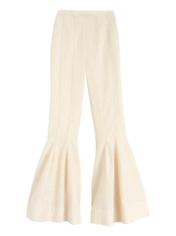 Rosie Assoulin Celery Cloque Kick-flare Pants - Chantilly