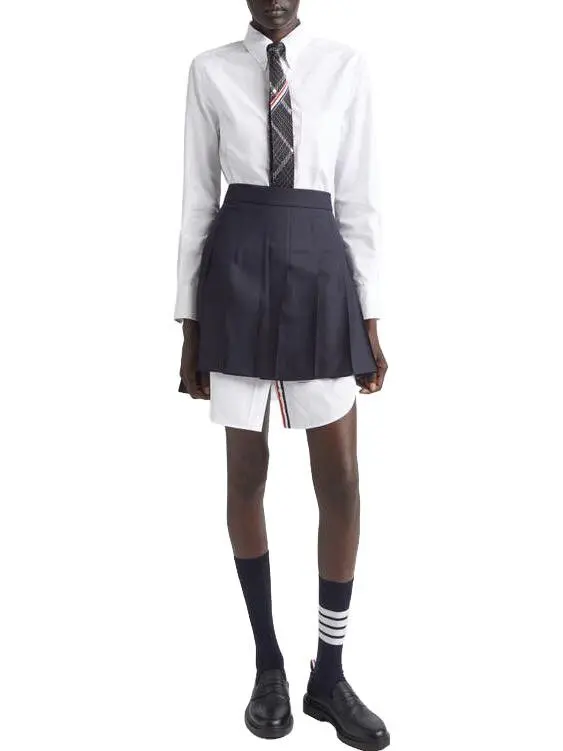 Thom Browne Long-sleeve Oxford Shirtdress - White