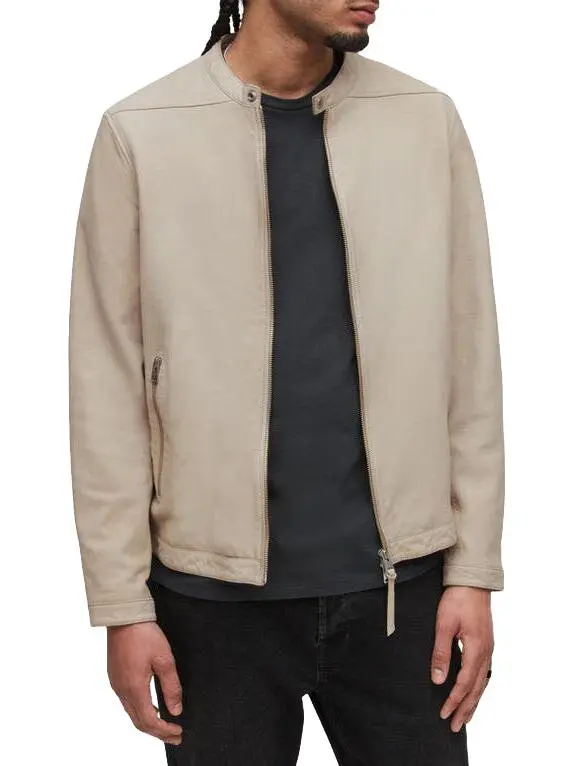 ALLSAINTS Marina Leather Jacket - Clifftop Taupe