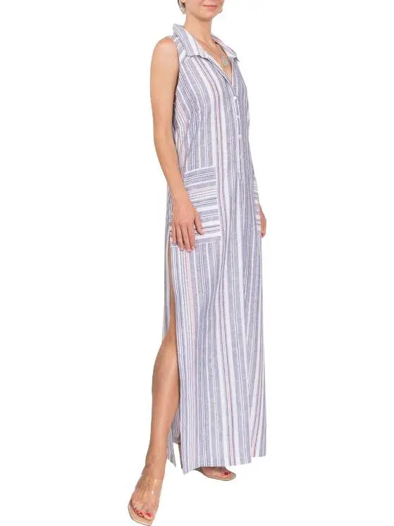 EVERYDAY RITUAL Vivienne Sleeveless Cotton Nightgown - Chesapeake Stripe