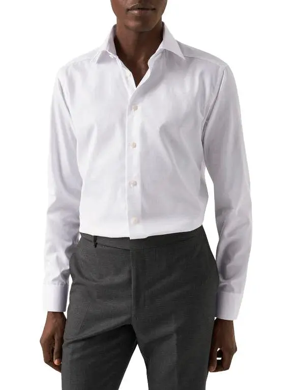 Eton Slim Fit Cotton Twill Dress Shirt - White