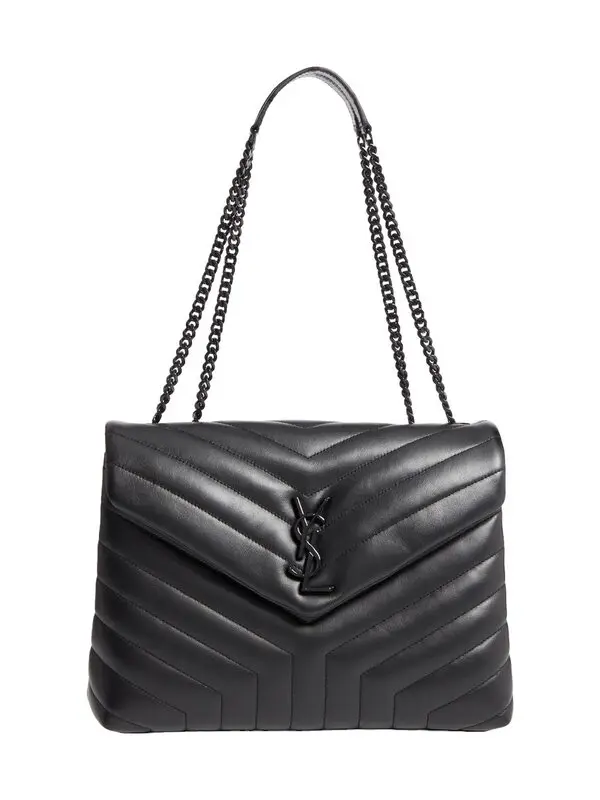 Saint Laurent Loulou Matelassé Leather Shoulder Bag - Noir