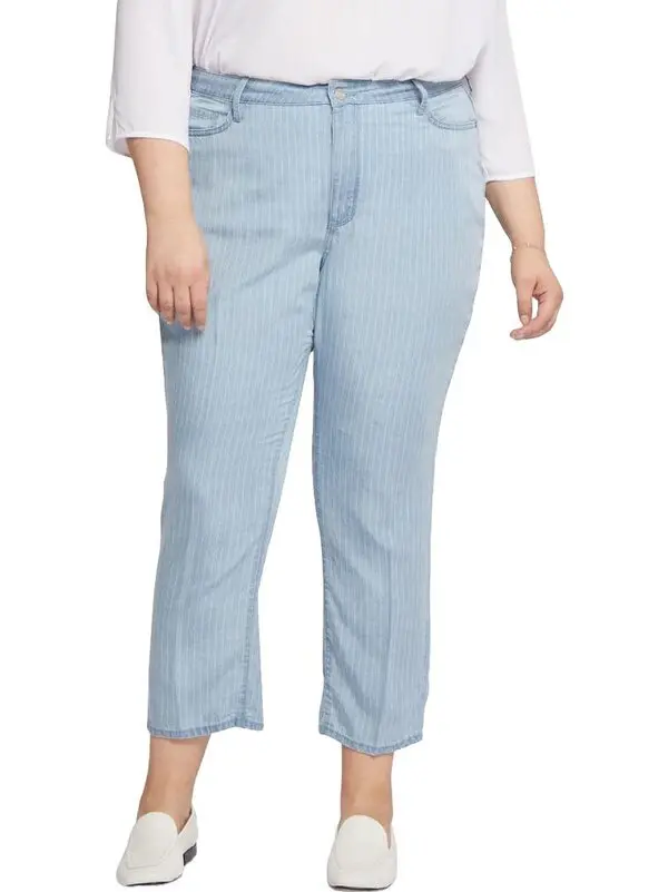 NYDJ Relaxed Ankle Straight Leg Jeans - Summerville Stripes