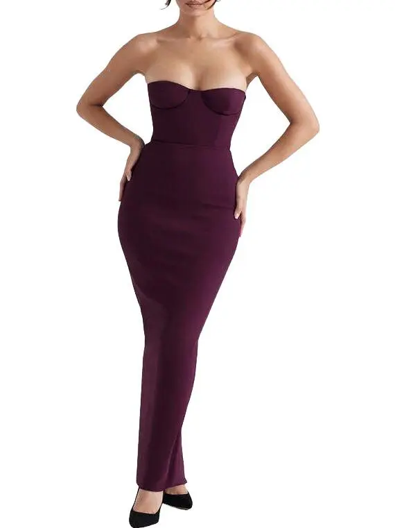 House Of Cb Lucia Strapless Maxi Dress - Grape