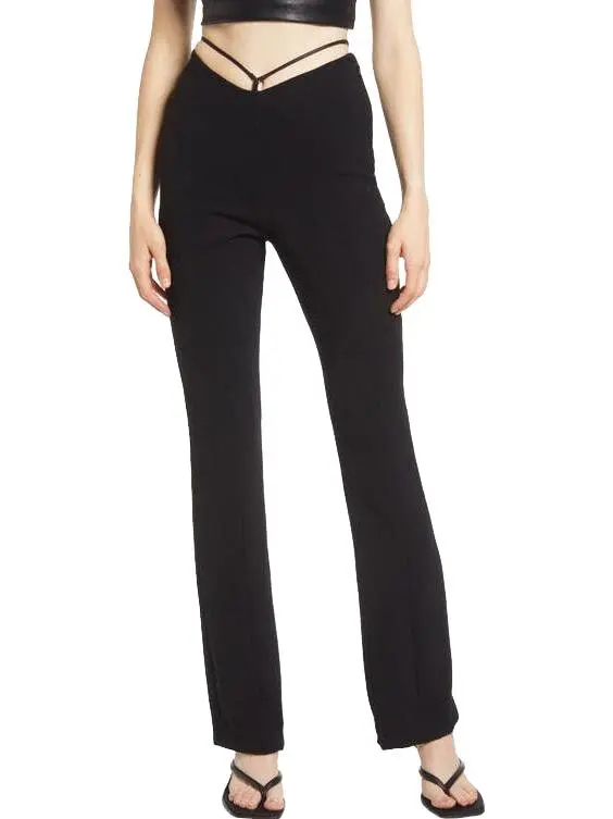 House Of Cb Layla V-front Trousers - Black