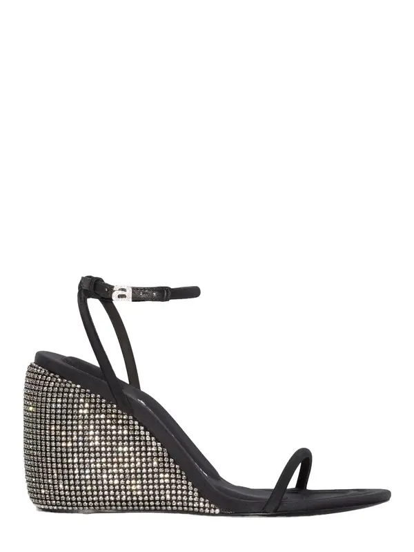 Alexander Wang Dahlia Crystal-embellished Wedge 105mm Sandals - Black