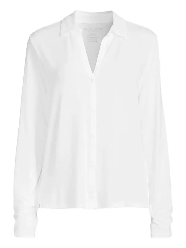Majestic Filatures Soft Touch Button-up Shirt - Blanc