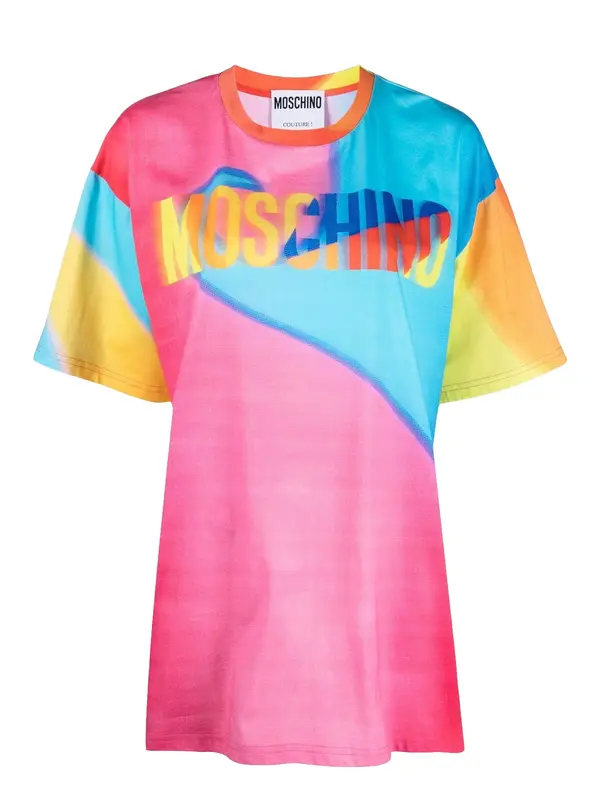 Moschino Print Oversized T-shirt - Pink