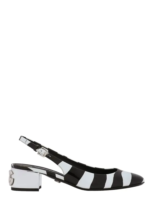 Dolce & Gabbana Striped Mules - Black