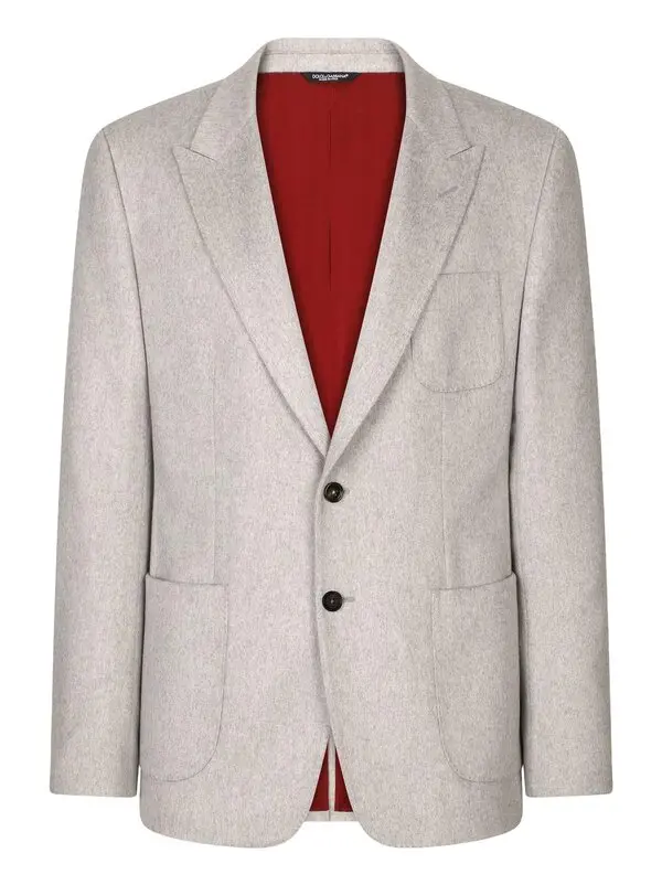 Dolce & Gabbana Cashmere-silk Single-breasted Blazer - Grey