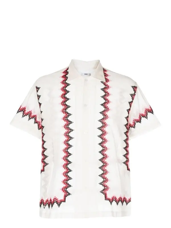 BODE Zigzag-embroidered Shirt - White