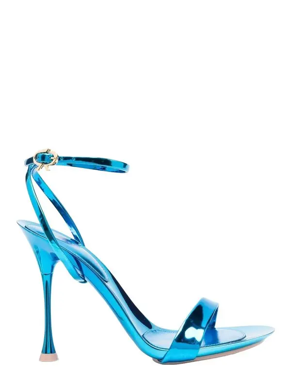 GIANVITO ROSSI Metallic Finish Heeled Sandals - Blue