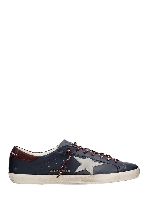 Golden Goose Super-star Leather Low-top Sneakers - Navy/burgundy