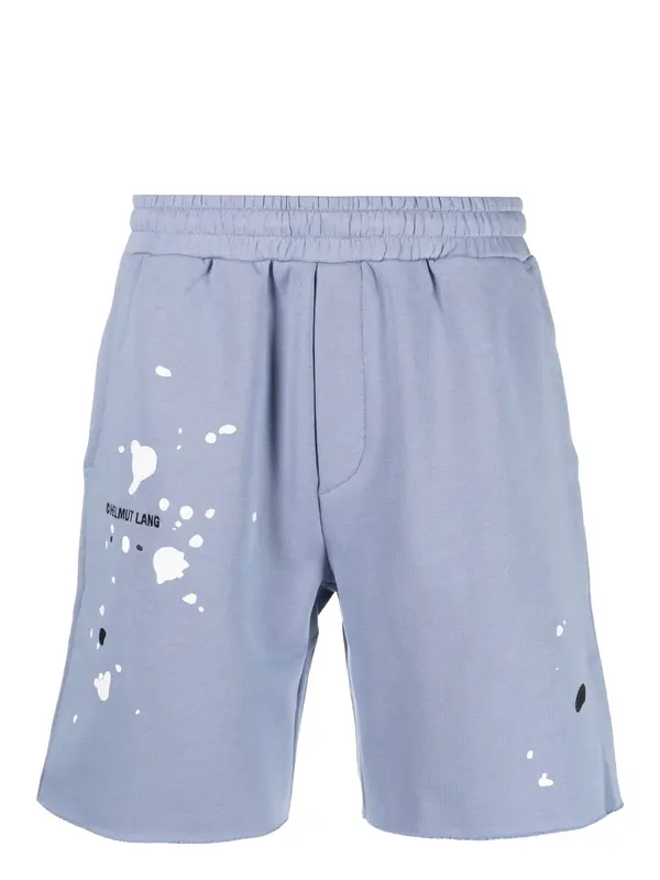Helmut Lang Embroidered-logo Track Shorts - Blue