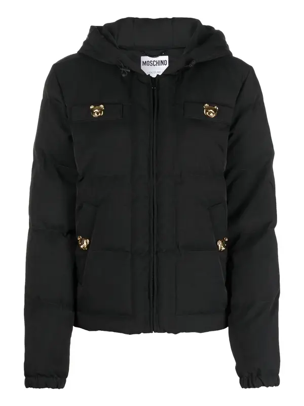 Moschino Teddy Button-detail Padded Jacket - Black