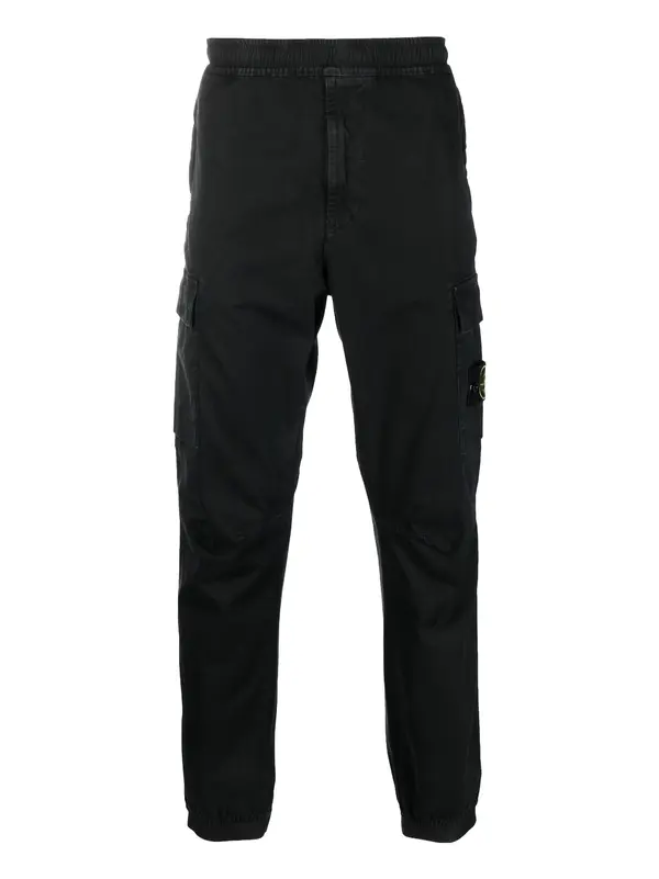 Stone Island Compass Patch Cargo Trousers - Black