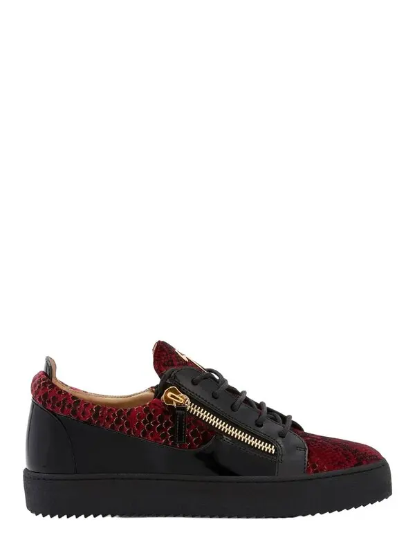 GIUSEPPE ZANOTTI Frankie Snake-print Sneakers - Red