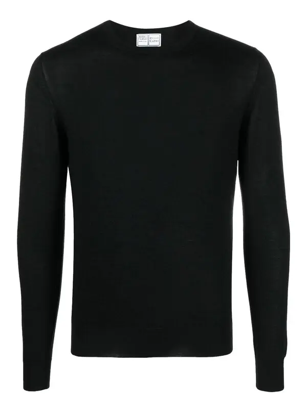 Fedeli Round-neck Jumper - Black