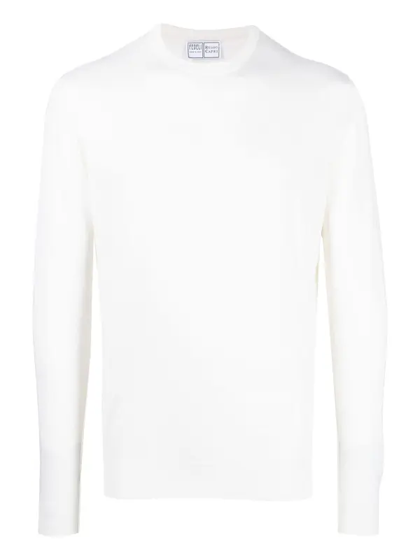 Fedeli Crew-neck Cashmere Cardigan - White