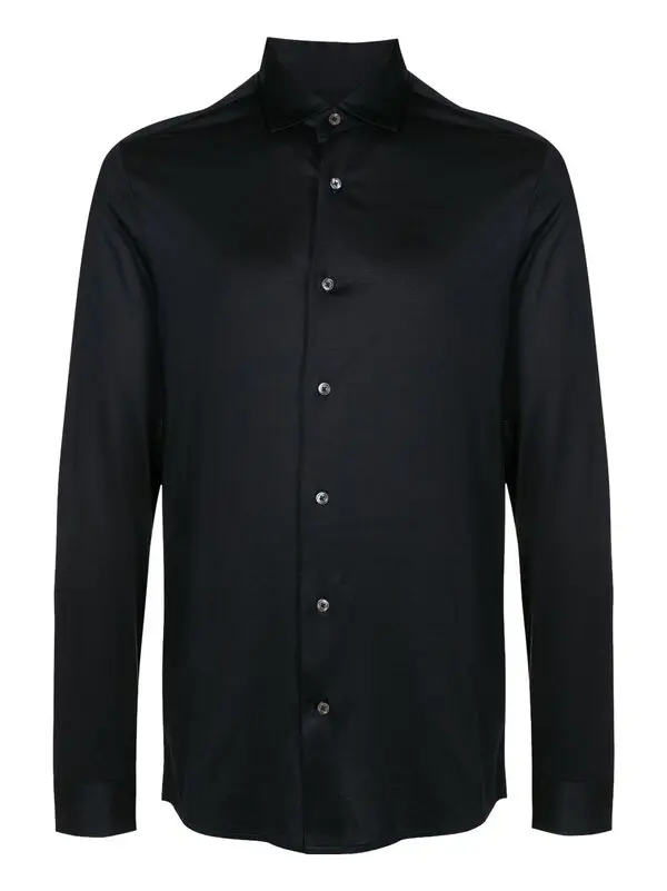 Emporio Armani Long-sleeve Poplin Shirt - Blue