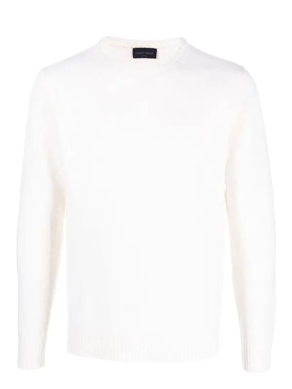 ROBERTO COLLINA Crew-neck Knit Jumper - White