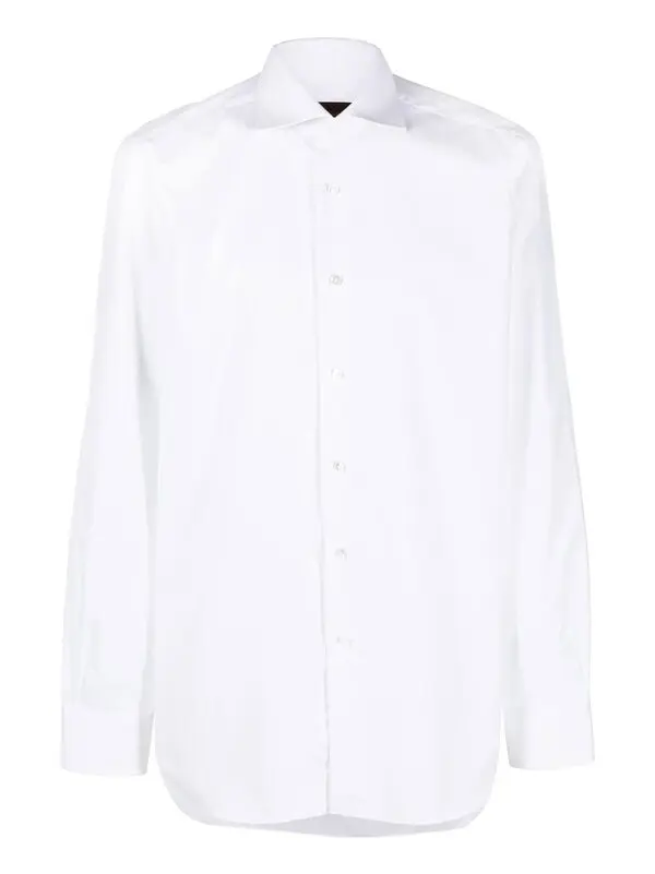 BARBA NAPOLI Cutaway-collar Cotton Shirt - White