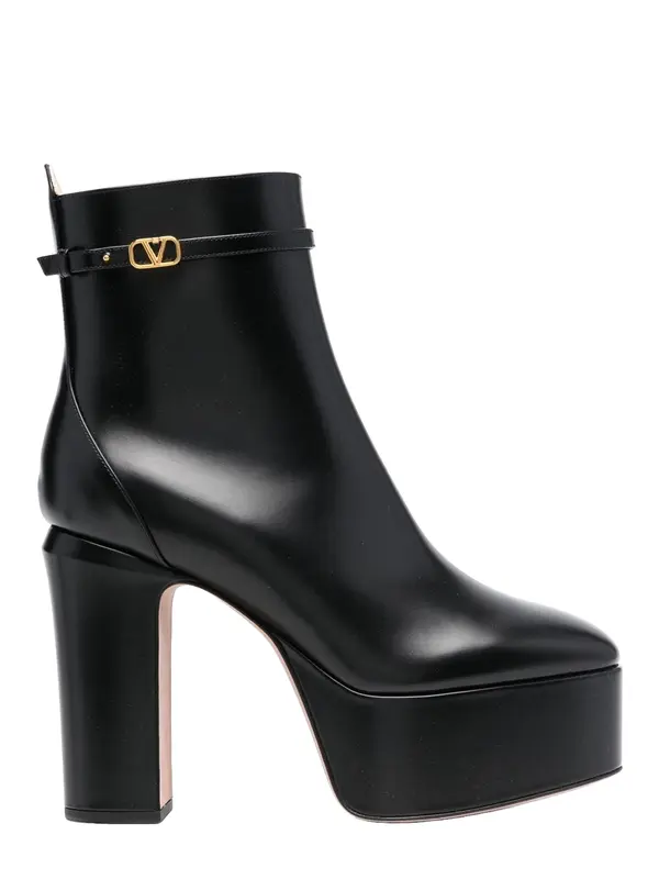 Valentino Garavani 120mm Tan-go Platform Ankle Boots - Black
