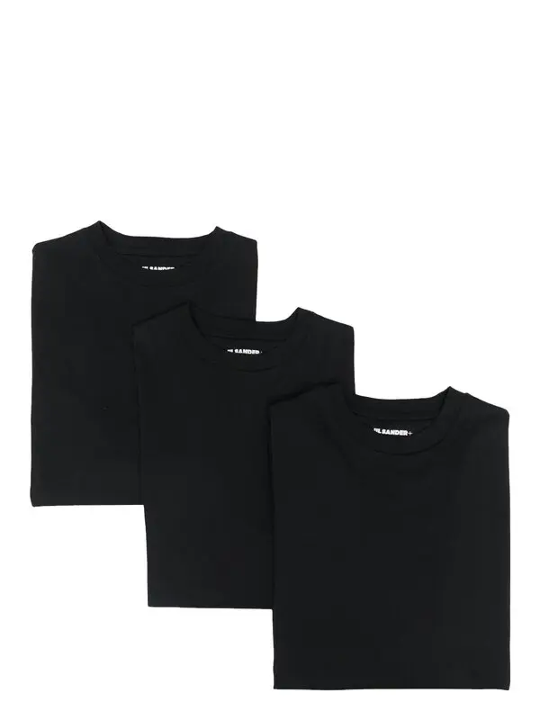 JIL SANDER Set Of 3 Long-sleeve Logo-patch T-shirts - Black
