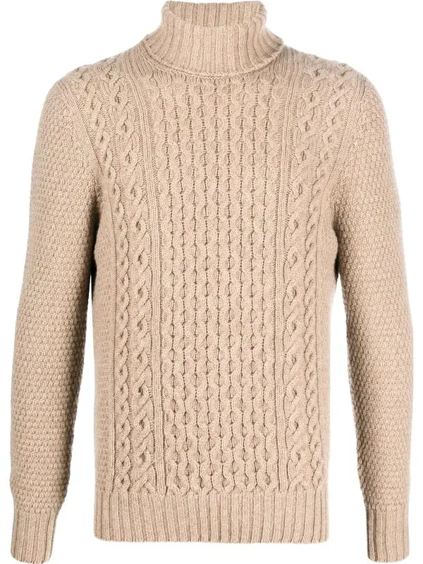 DRUMOHR Cable Knit Lambswool Jumper - Neutrals