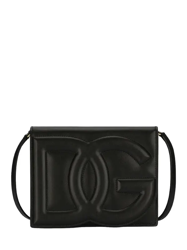 Dolce & Gabbana Dg Logo Leather Crossbody Bag - Black