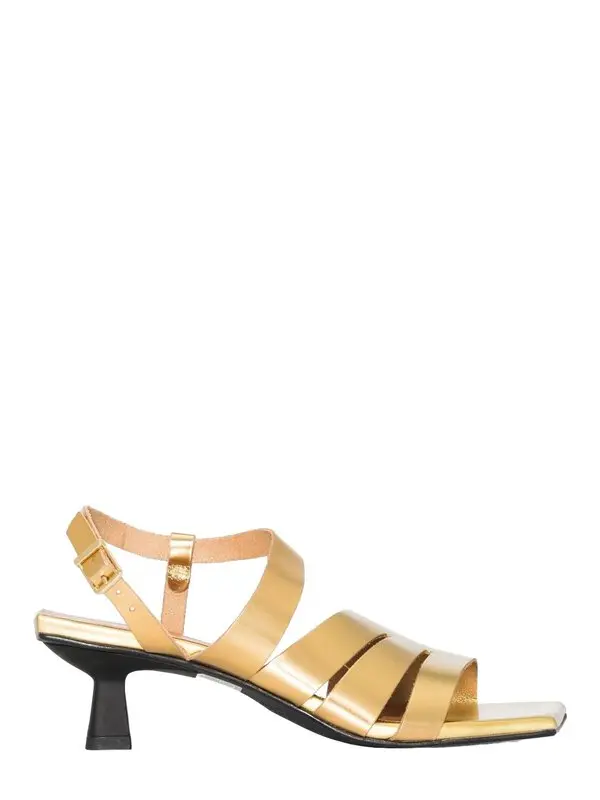 GANNI Square-toe Sandals - Gold
