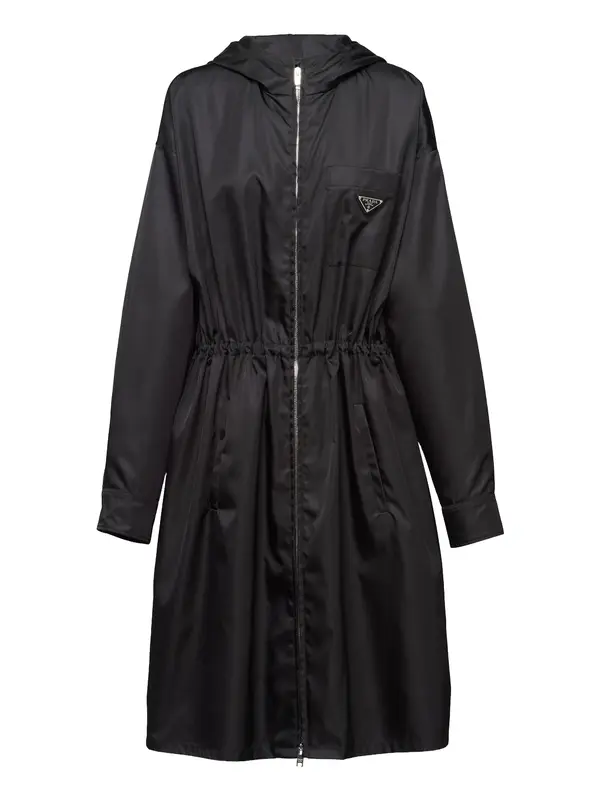 Prada Re-nylon Hooded Raincoat - Black