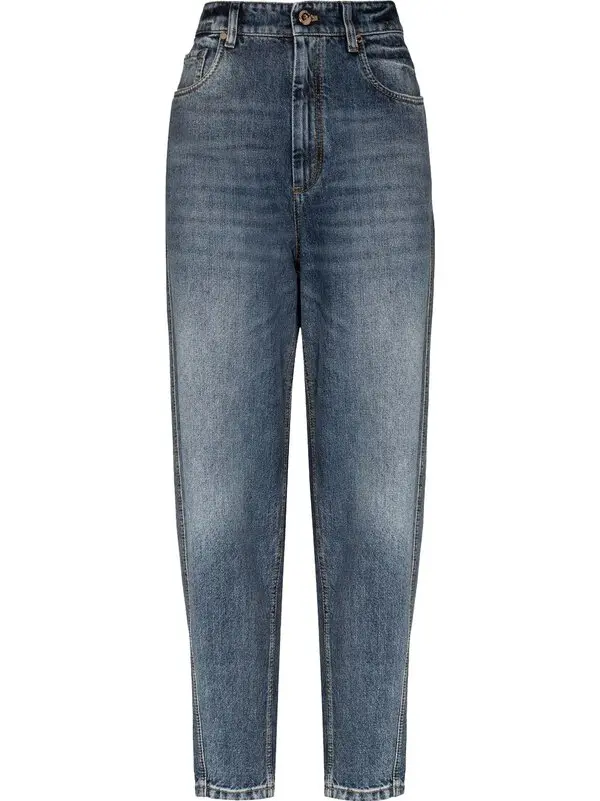 Brunello Cucinelli Mid-rise Tapered Jeans - Blue