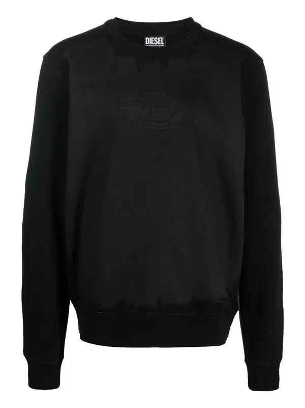 DIESEL® Logo-print Cotton Jumper - Black