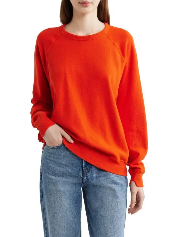 The Great. College French Terry Sweatshirt - Persimmon