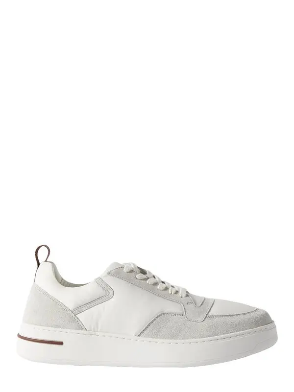 Loro Piana Newport Walk Suede And Shell Sneakers - White