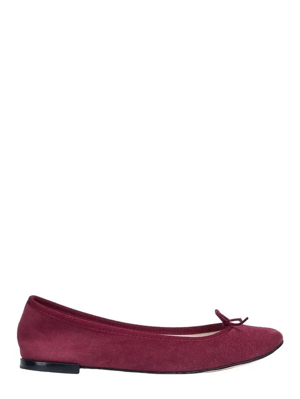 Repetto Suede Ballet Flats With Bow Detailing - Claret