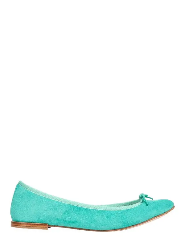 Repetto Suede Ballet Flats With Bow Detailing - Turquoise