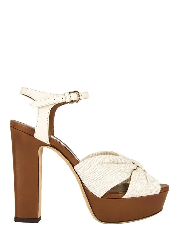 JIMMY CHOO Heloise 120 Platform - Tan & Natural