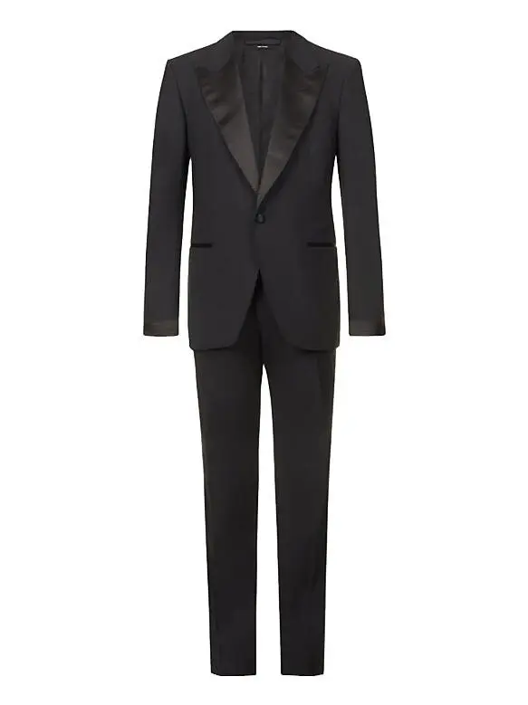 TOM FORD Shelton-fit Single-breasted Wool-blend Evening Suit - Blk Sld