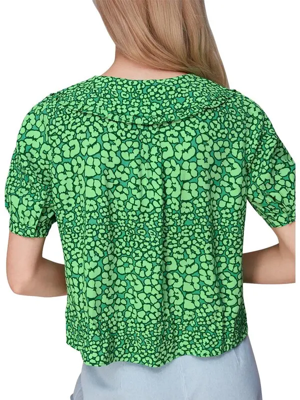 Whistles Petal Animal Short Sleeve Top - Green/multi