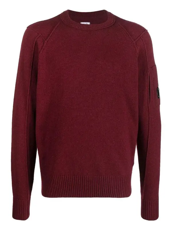 C.P. COMPANY Lens-detail Crew Neck Jumper - Red