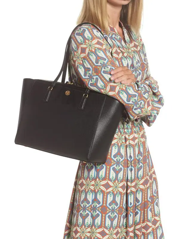 Tory Burch Robinson Small Leather Tote - Black
