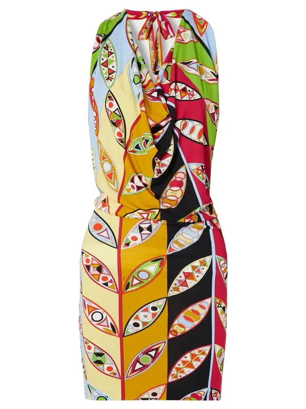 Emilio Pucci Printed Satin-crepe Mini Dress - Multi