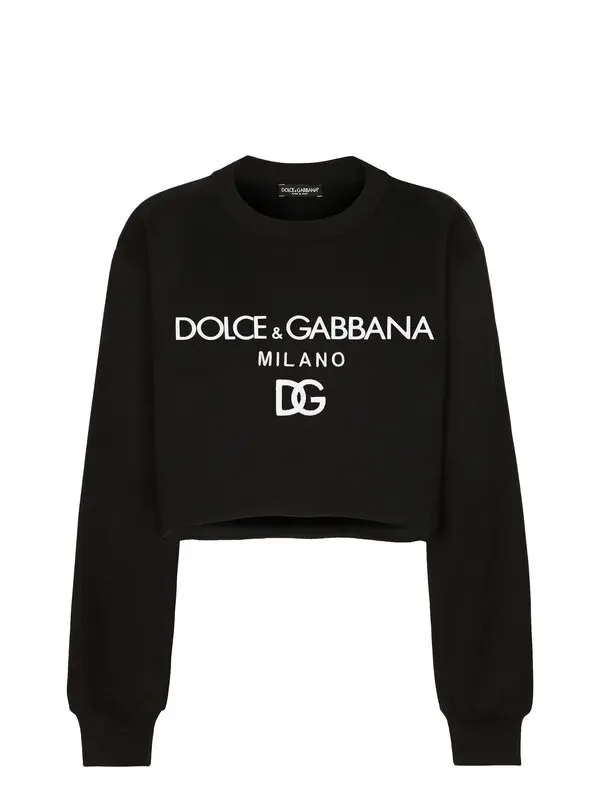 Dolce & Gabbana Printed Jersey Sweatshirt - Black