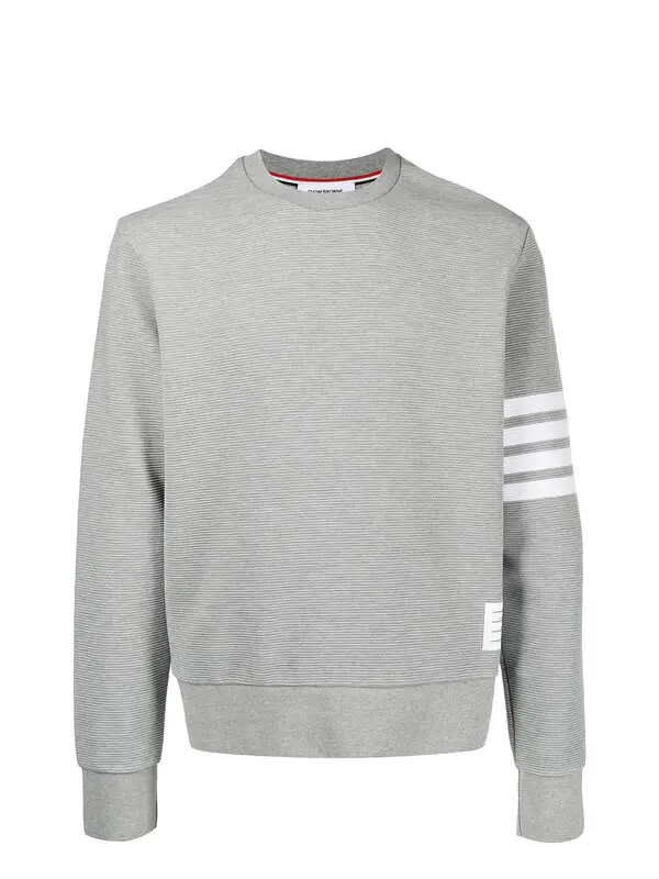 Thom Browne 4-bar Stripe Sleeve Sweatshirt - Grey