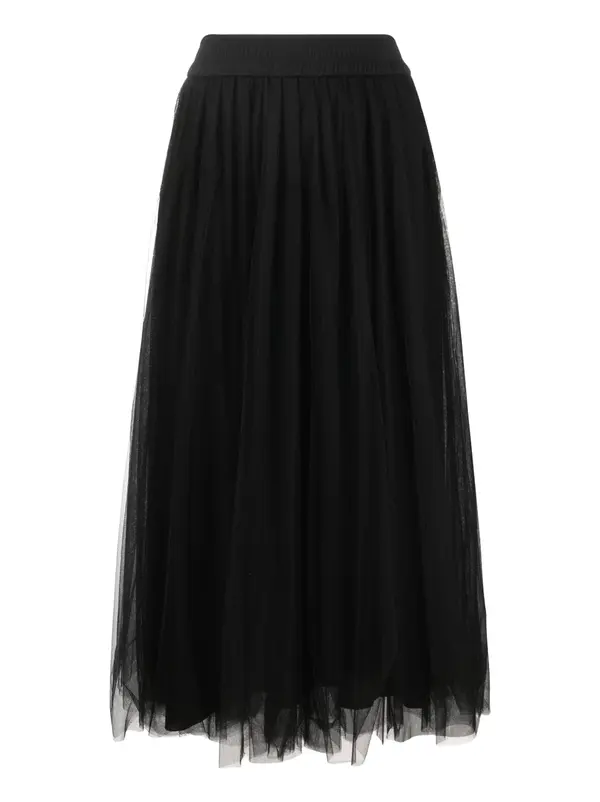 Fabiana Filippi High-waist Tulle Midi Skirt - Black
