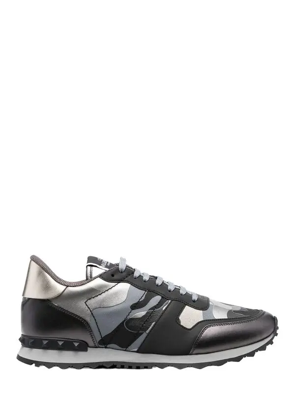 Valentino Garavani Camouflage Rockrunner Low-top Sneakers - Grey