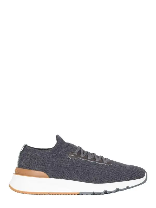 Brunello Cucinelli Knitted Low-top Sneakers - Grey